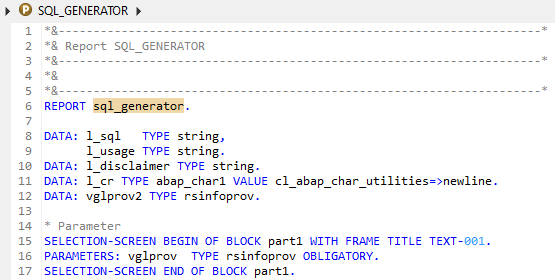 Generation of SQLScript for SAP AMDP transformations with ABAP